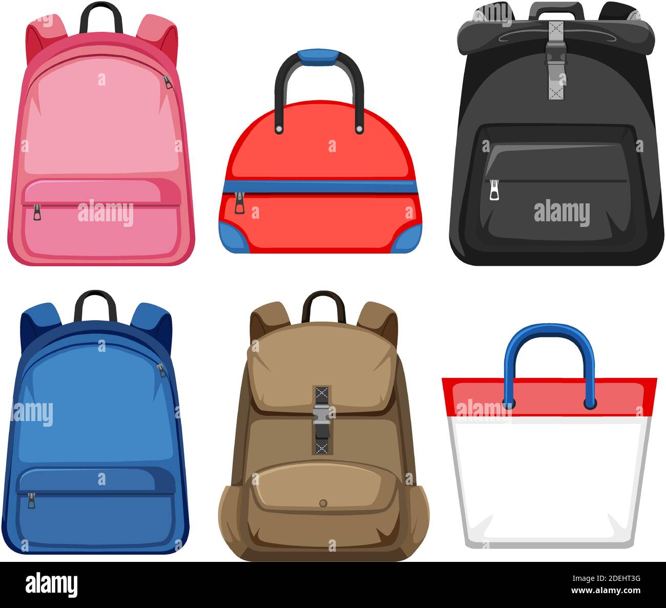 Set of bag and backpack illustration Stock Vector Image & Art - Alamy