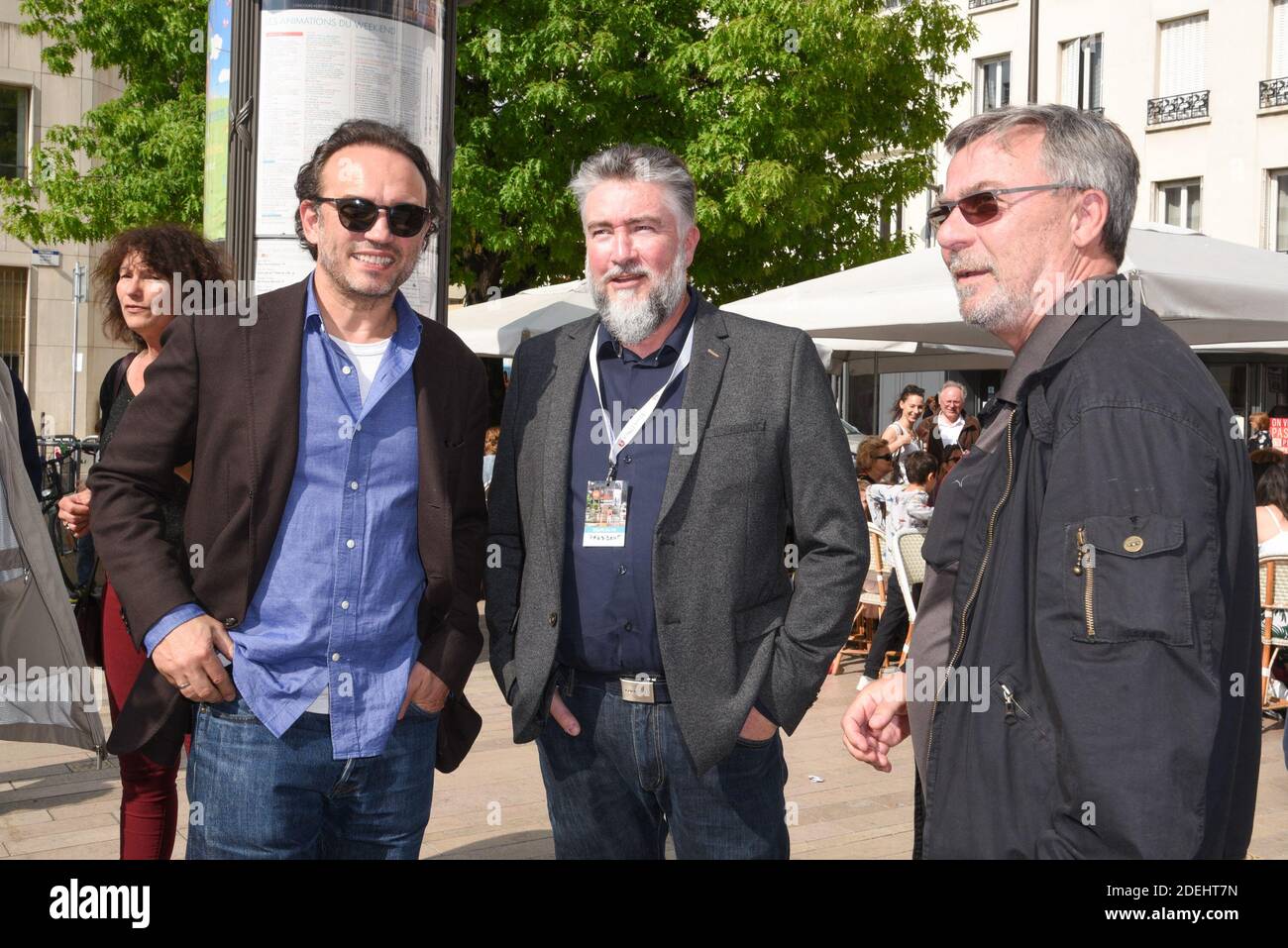 Actor Vincent Perez with the President of the festival Jeff Ropars ...
