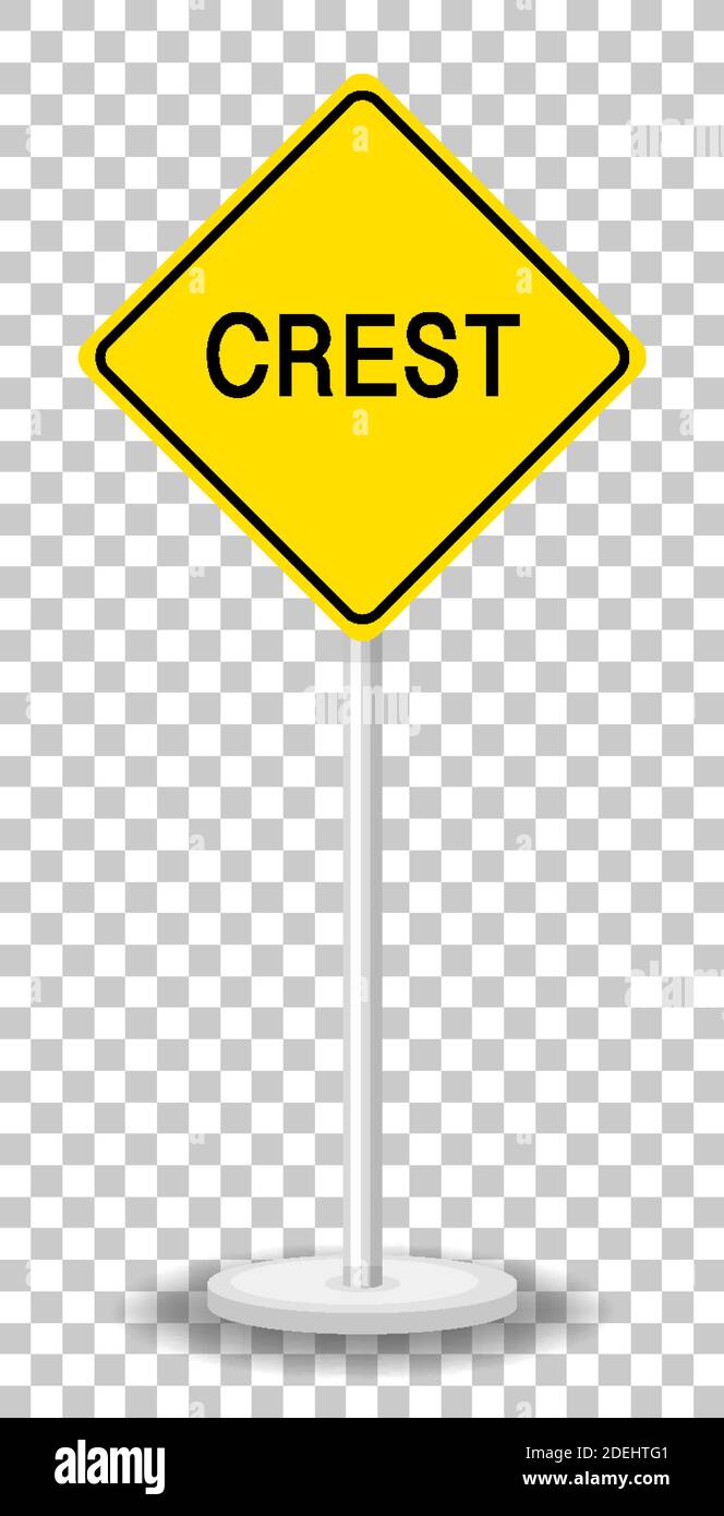 Crest road sign with stand isolated on transparent background ...