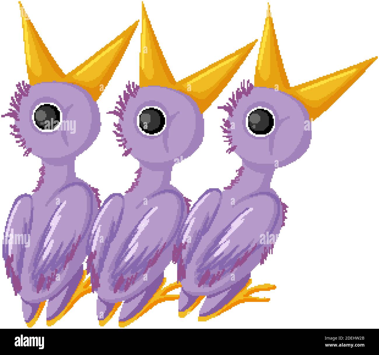 Purple chick cartoon character illustration Stock Vector Image & Art ...