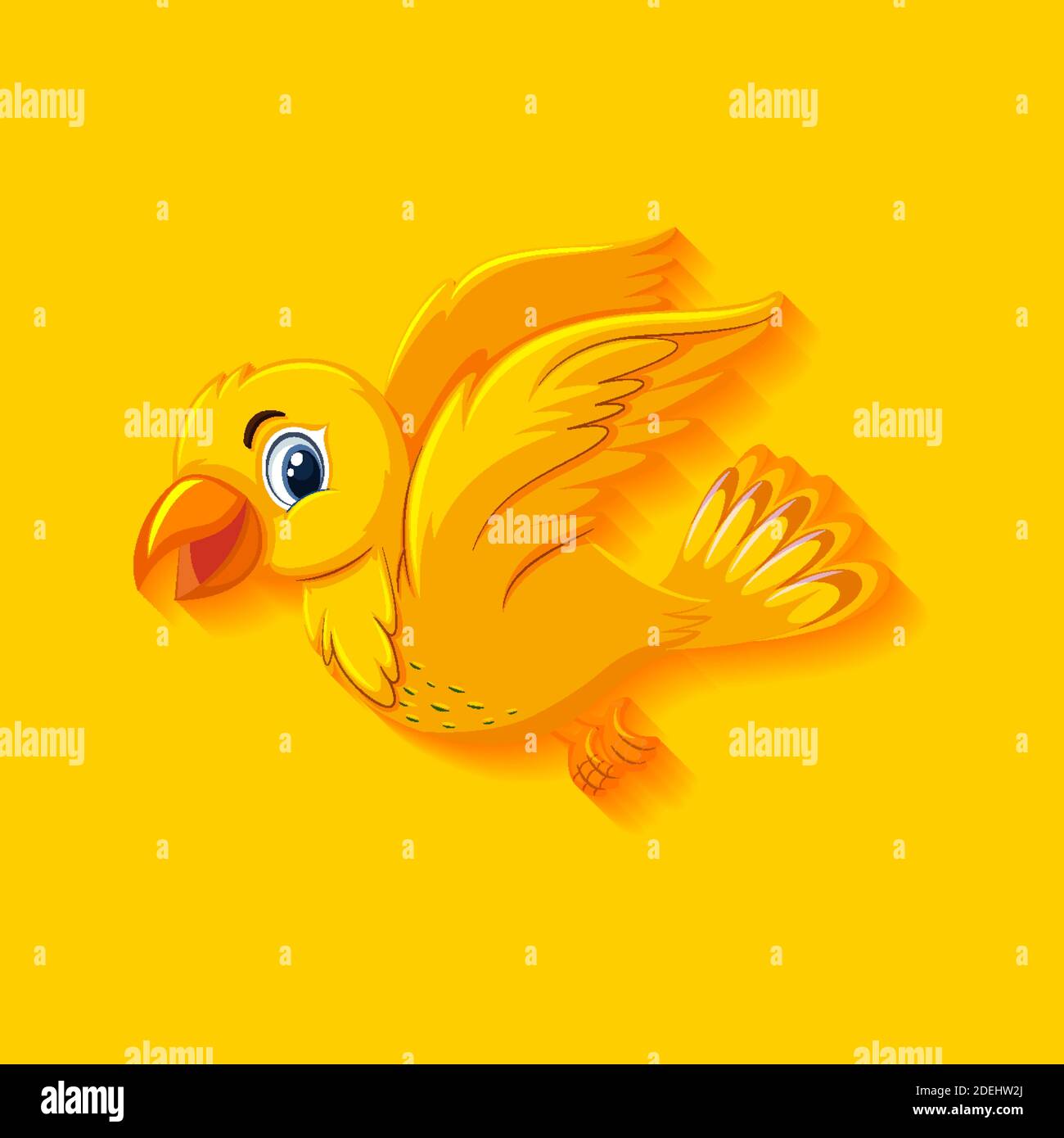 Cute yellow bird cartoon character illustration Stock Vector Image ...