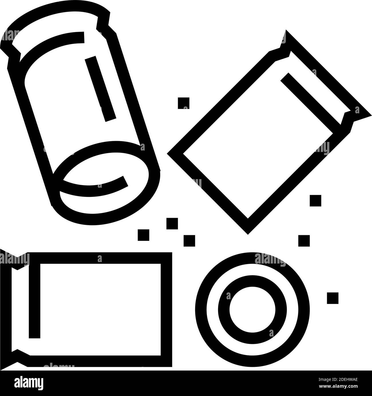 bullet cartridge and powder line icon vector illustration Stock Vector ...