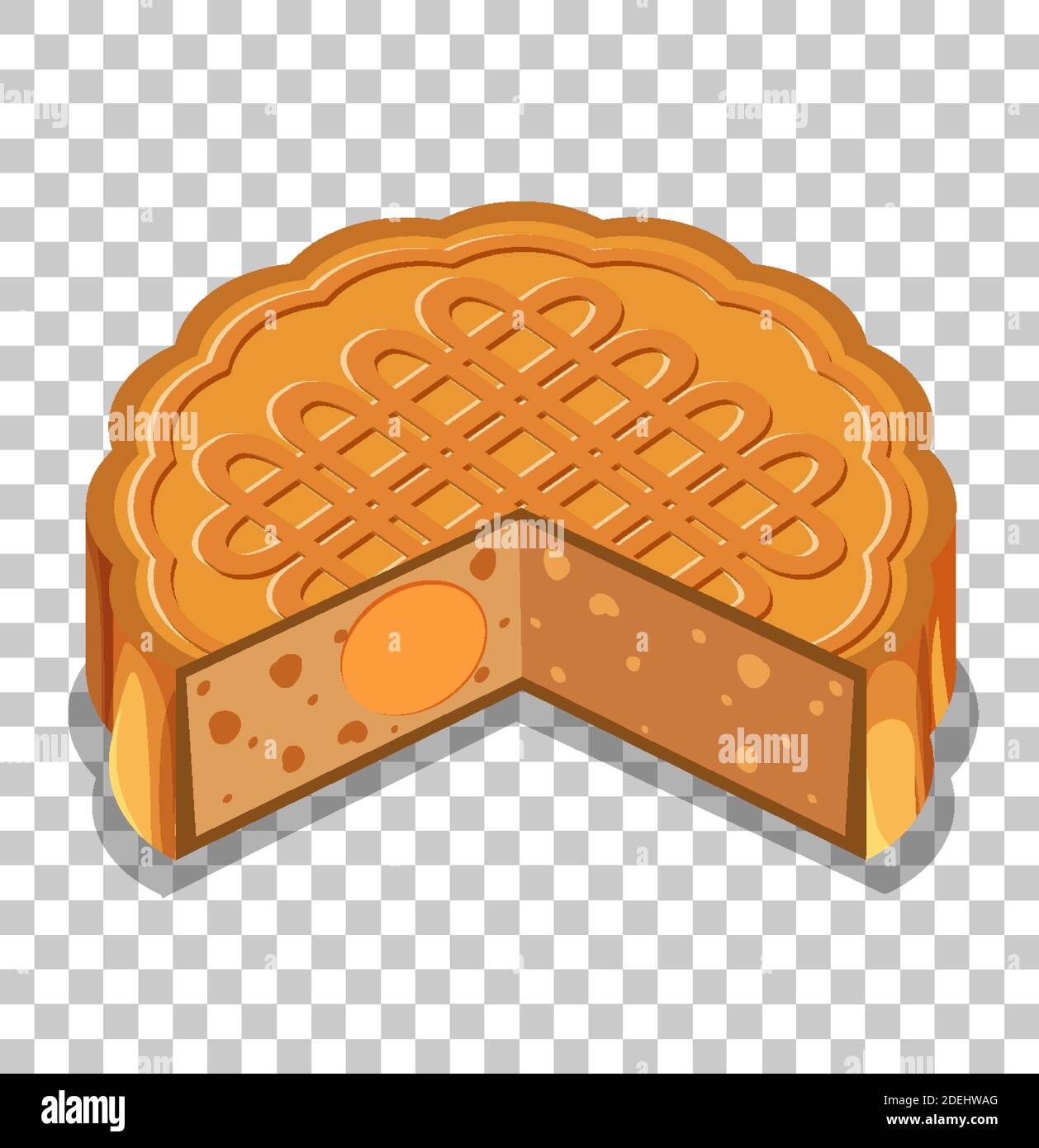 A moon cake isolated on transparent background illustration Stock ...