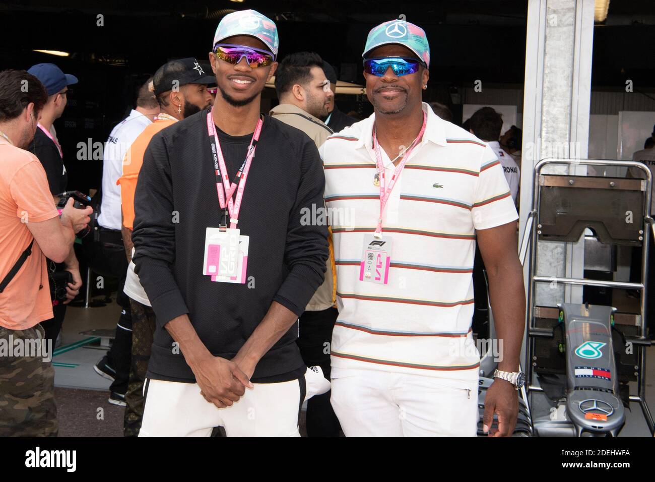 Chris Tucker and son Destin Christopher Tucker attend the F1 Grand Prix ...
