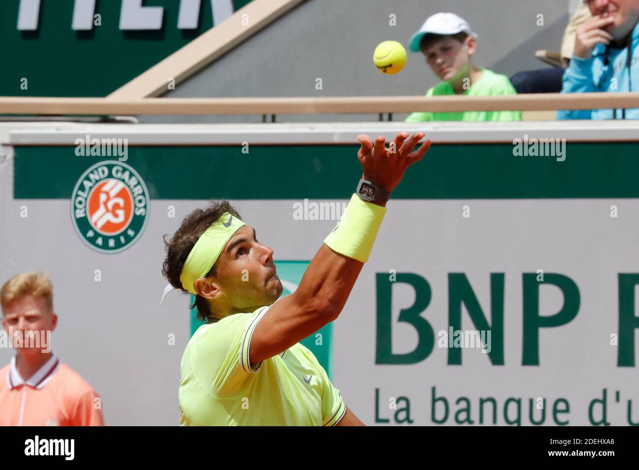 Spain's Rafael Nadal playing in the first round of the 2019 BNP Paribas ...
