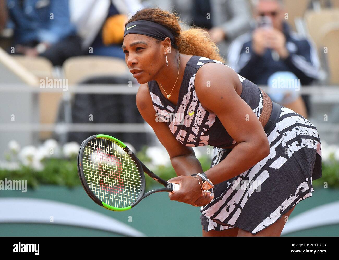 USA's Serena Williams playing in the first round of the 2019 BNP ...