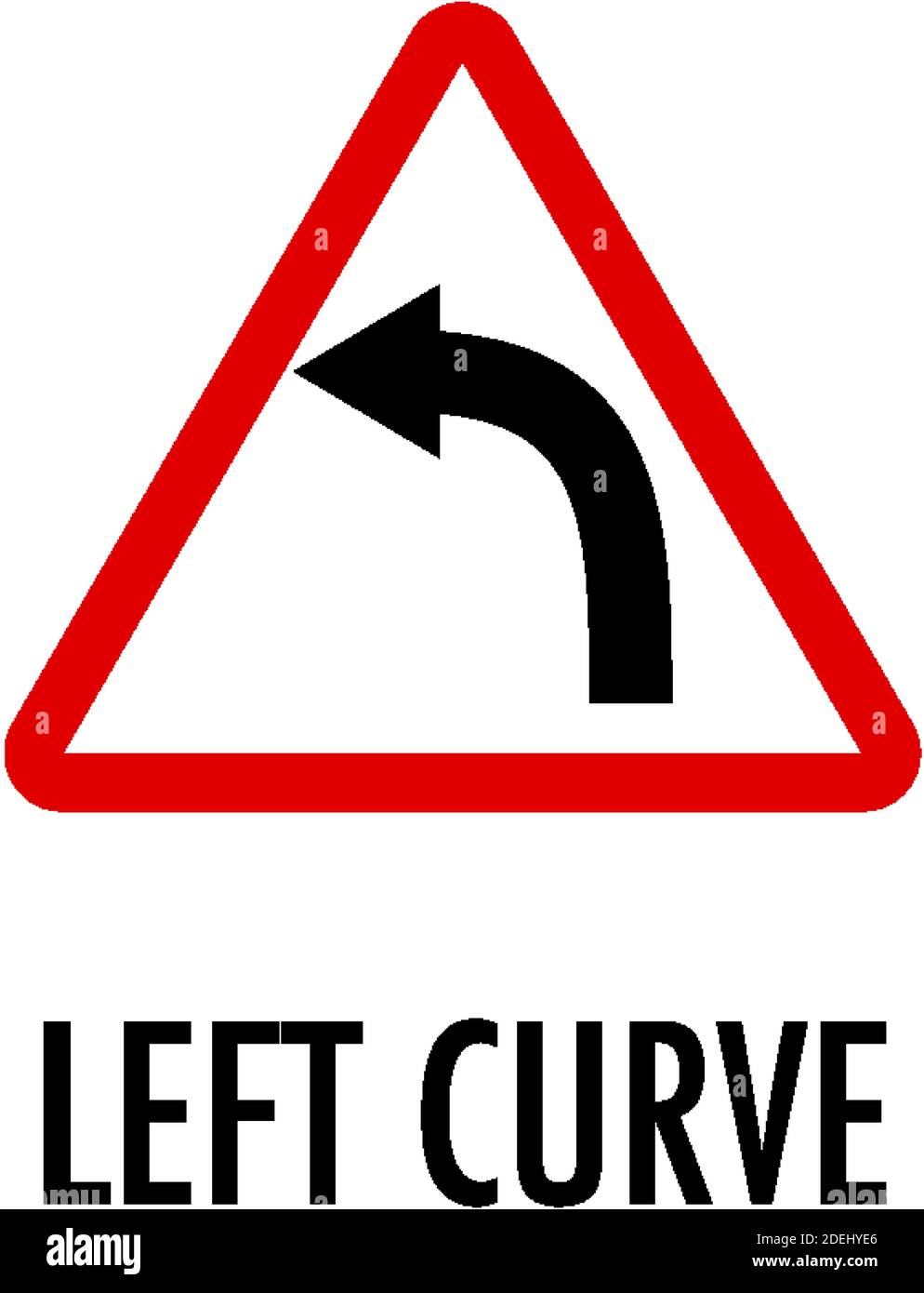 Left curve sign on white background illustration Stock Vector Image ...