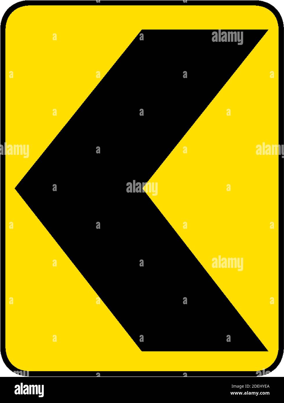 Curve marker yellow sign on white background illustration Stock Vector ...