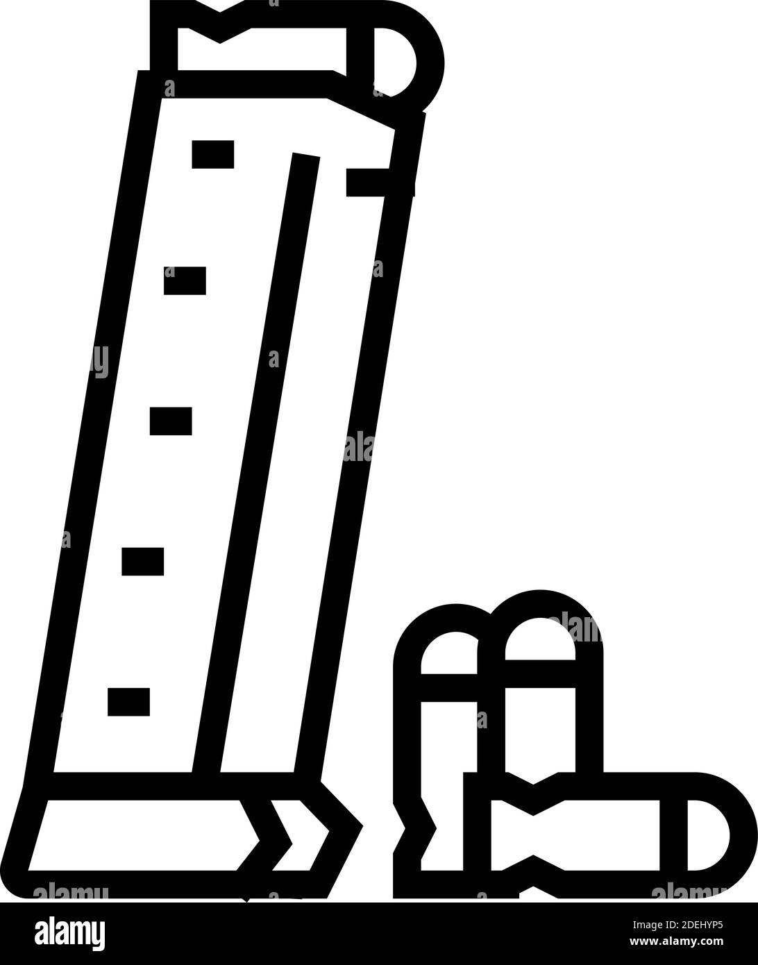 gun magazine with bullets line icon vector illustration Stock Vector ...