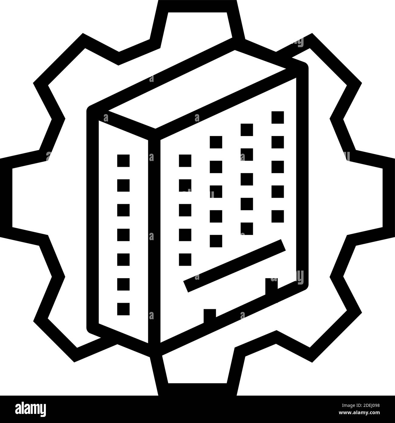building process line icon vector illustration Stock Vector Image & Art ...