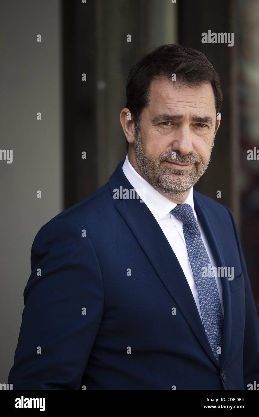 French Interior Minister Christophe Castaner leaves the Elysee ...