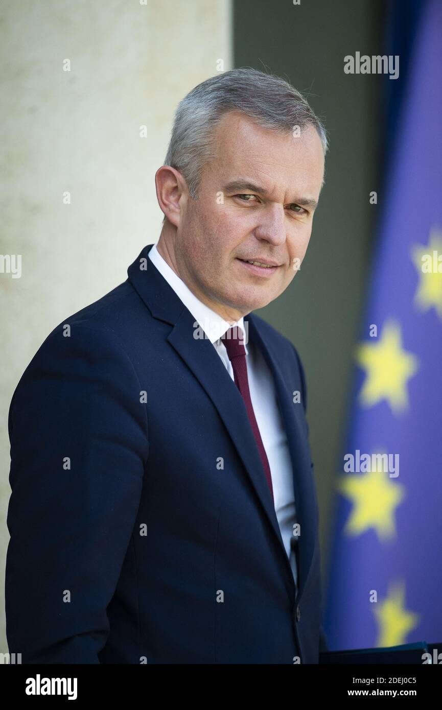 French Environment Minister Francois de Rugy leaves the Elysee ...