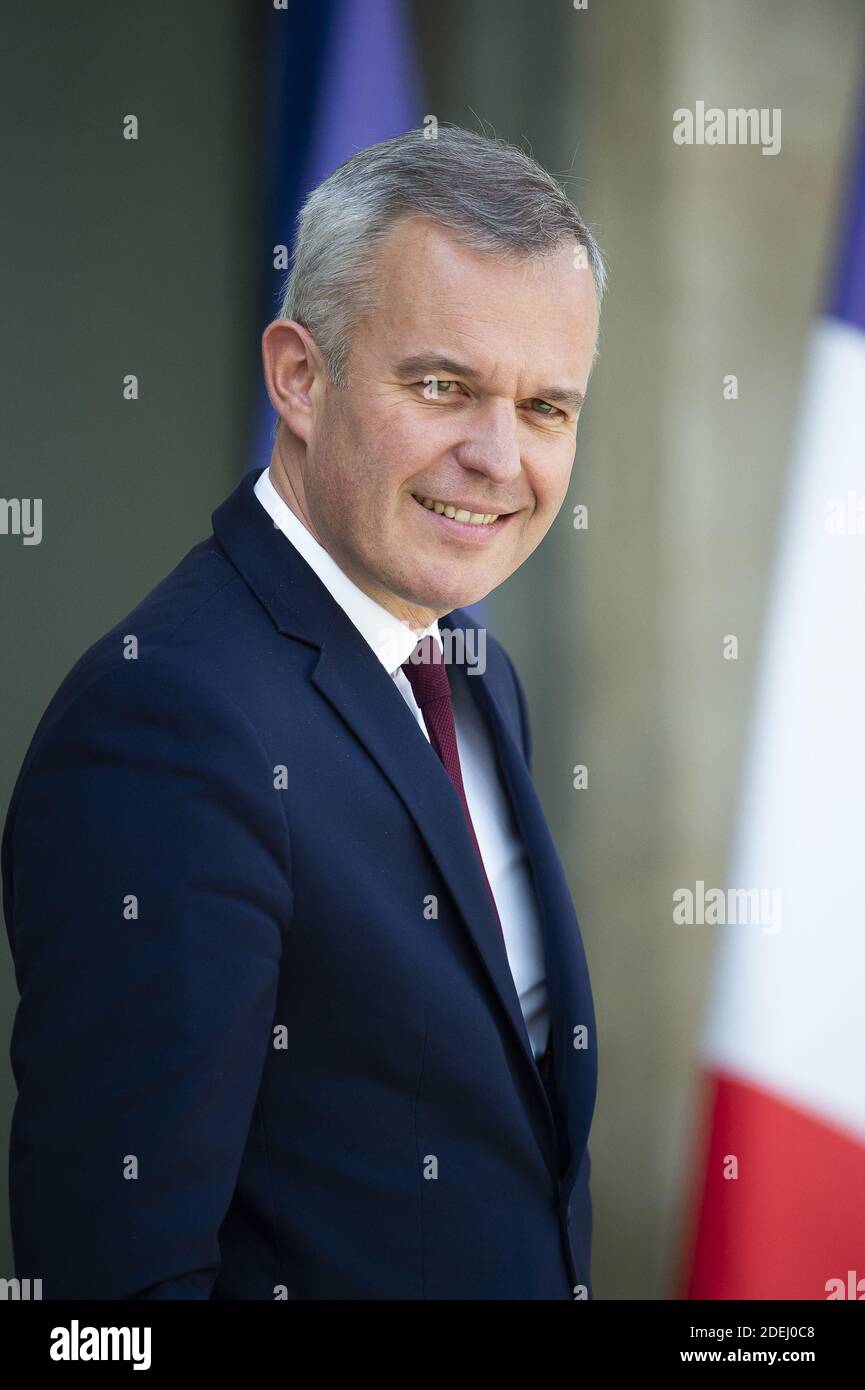 French Environment Minister Francois de Rugy leaves the Elysee ...