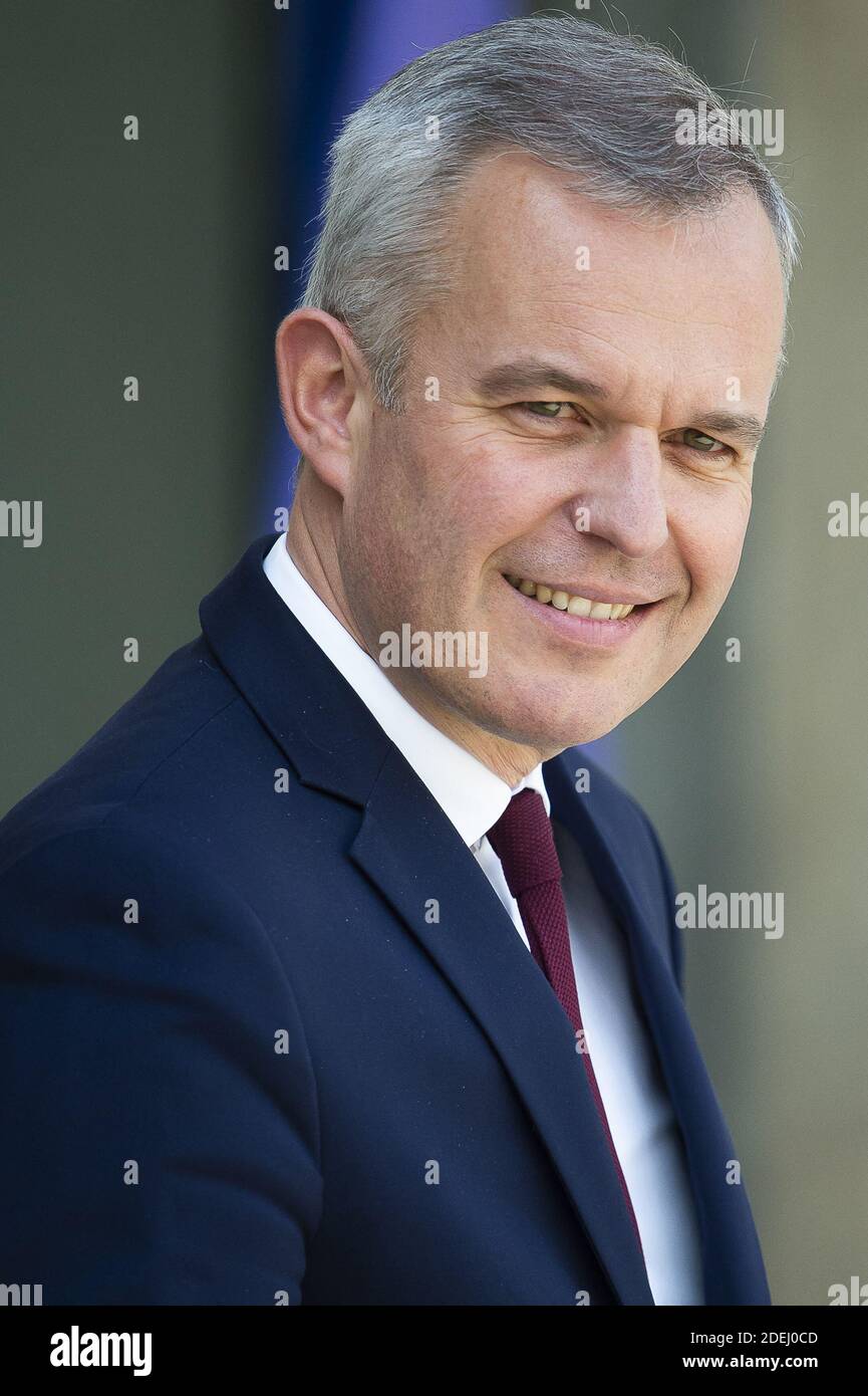 French Environment Minister Francois de Rugy leaves the Elysee ...