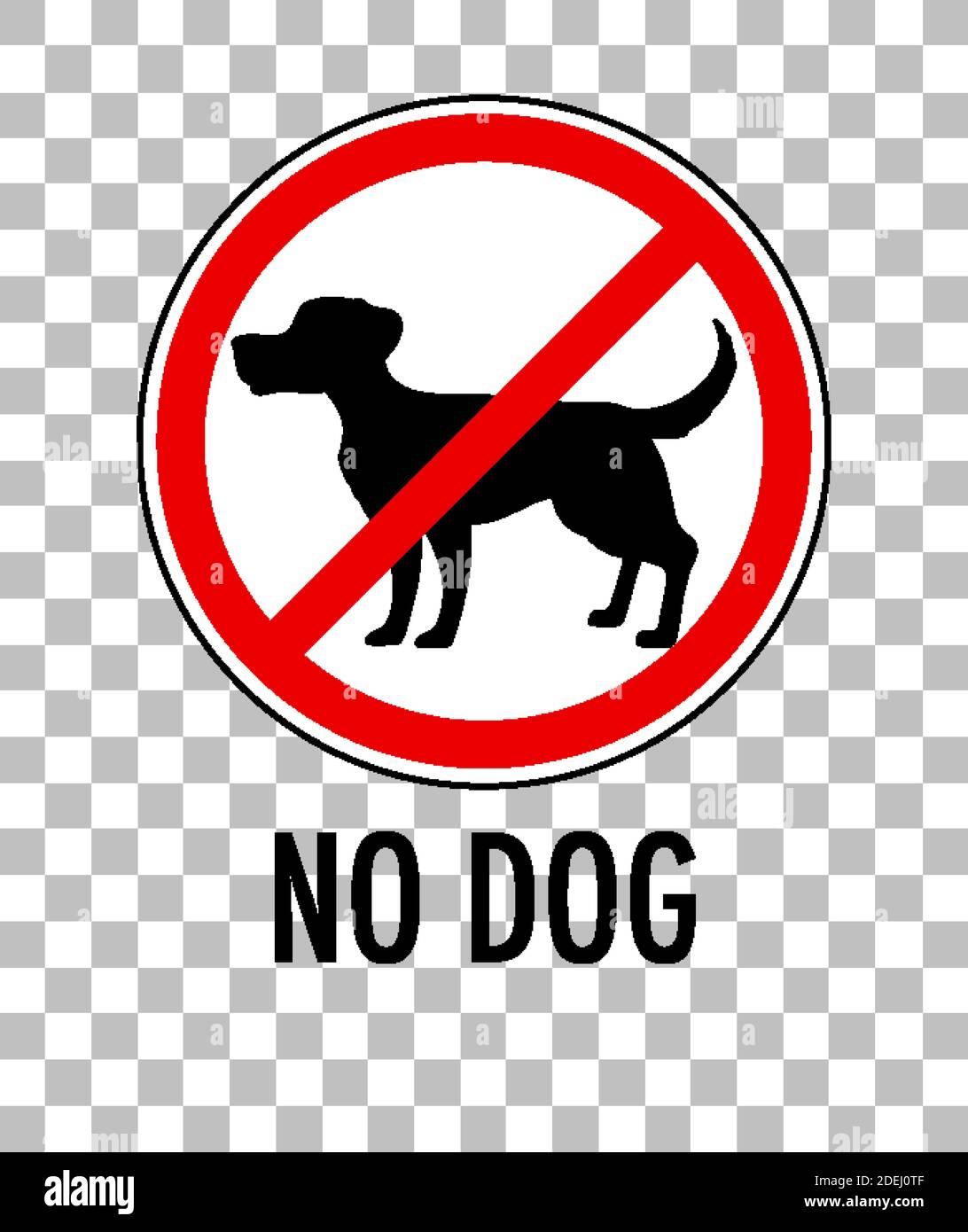 No dog sign isolated on transparent background illustration Stock ...
