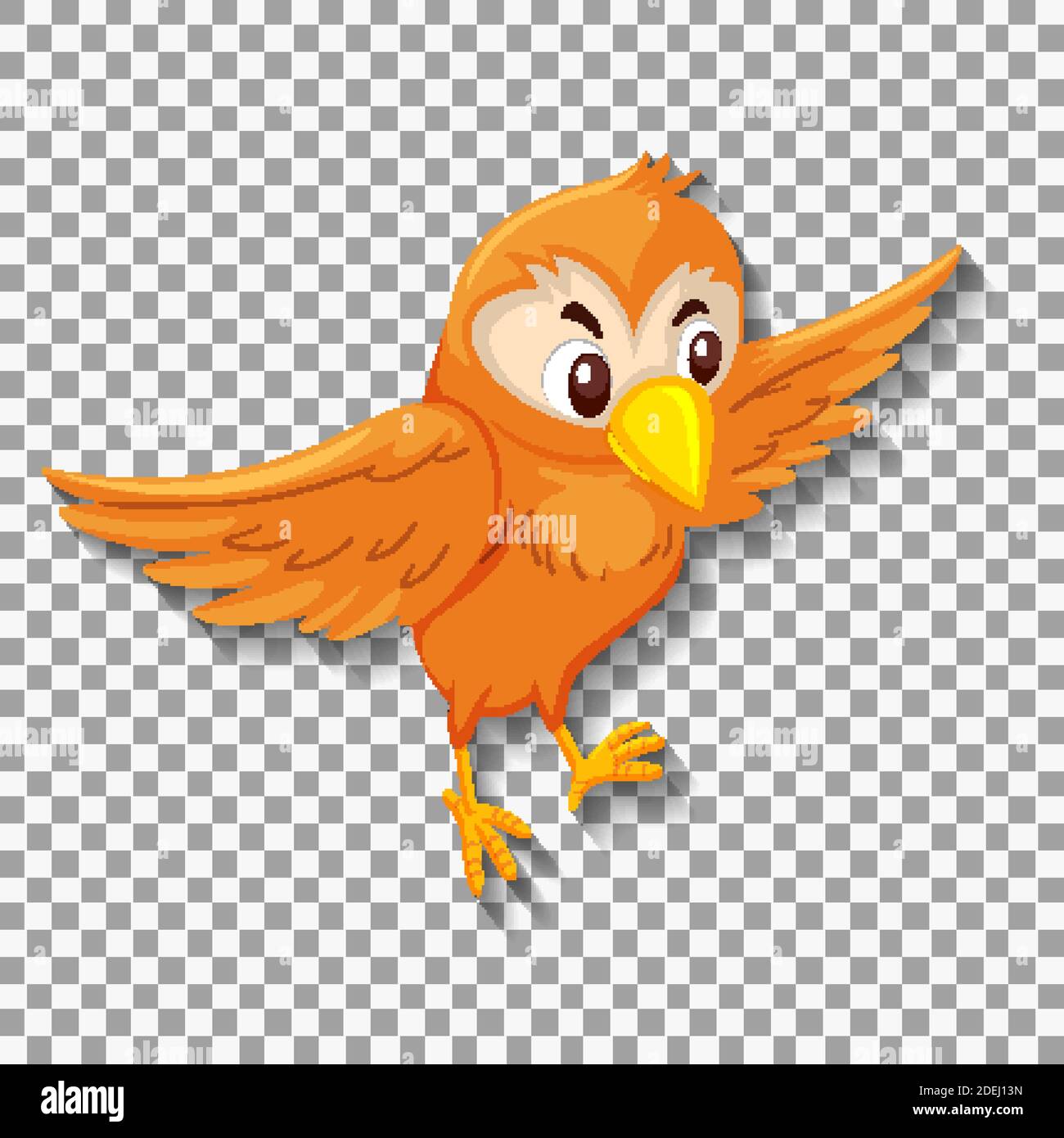 Cute orange bird cartoon character illustration Stock Vector Image ...