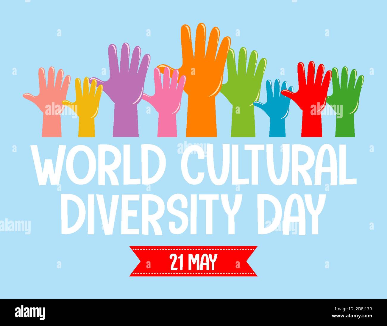 World Cultural Diversity Day logo or banner with many different color ...