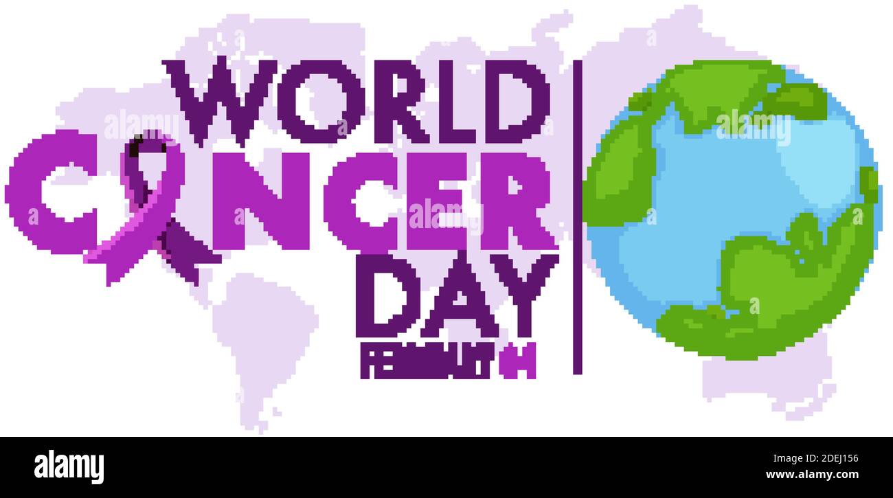 World Cancer Day logo or banner with the globe illustration Stock ...