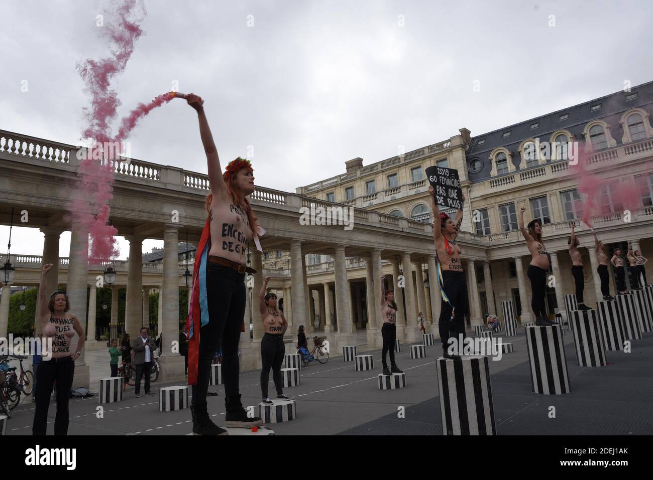 EDITORS NOTE NUDITY - Feminist activists group Femen during a protest ...