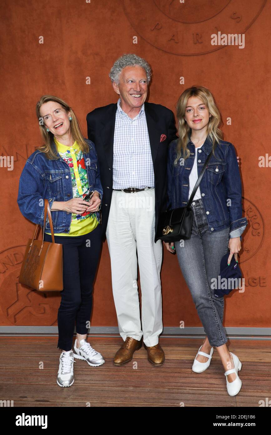 Dominique, Nelson and Victoria Monfort in Village during French Tennis ...