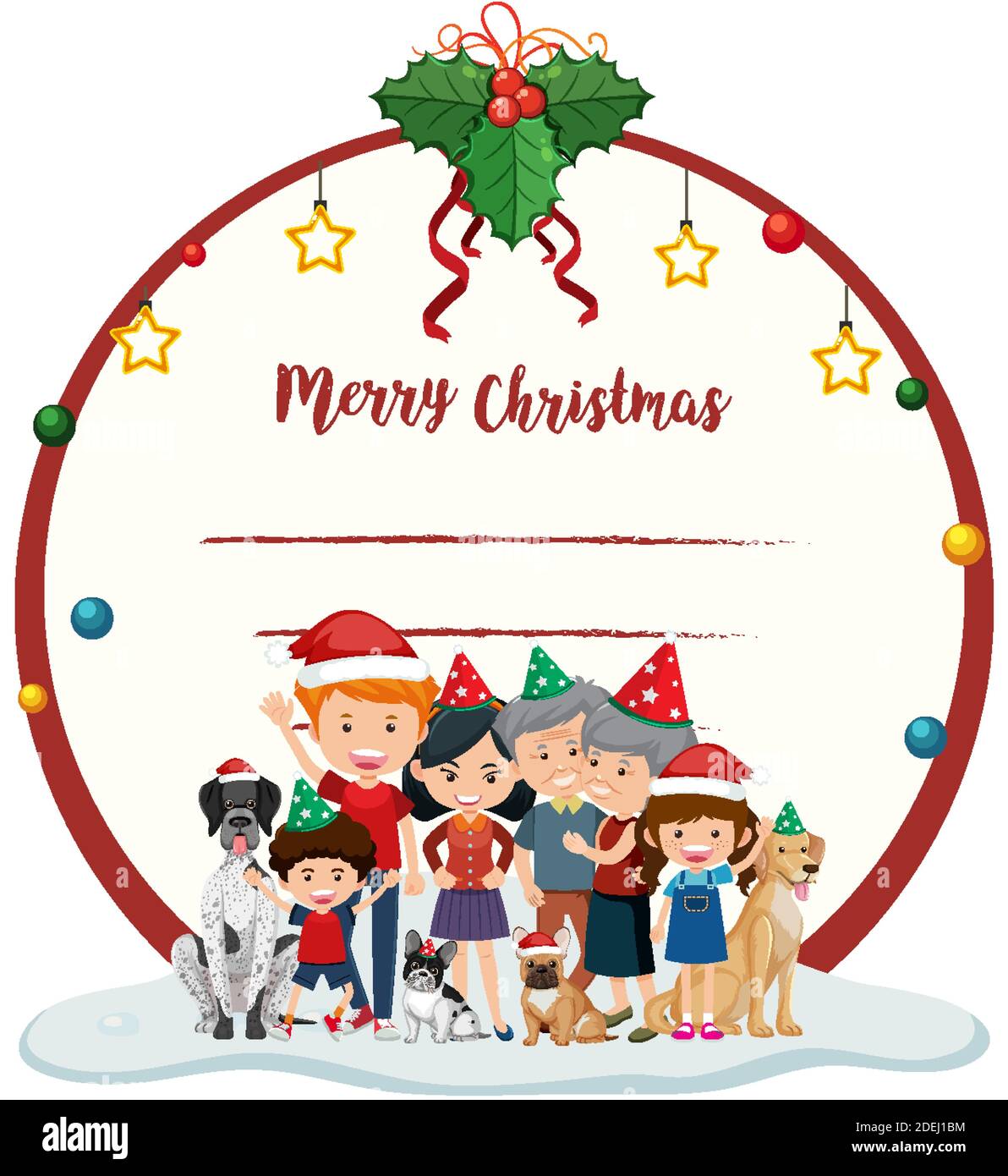 Blank Merry Christmas card template illustration Stock Vector Image ...