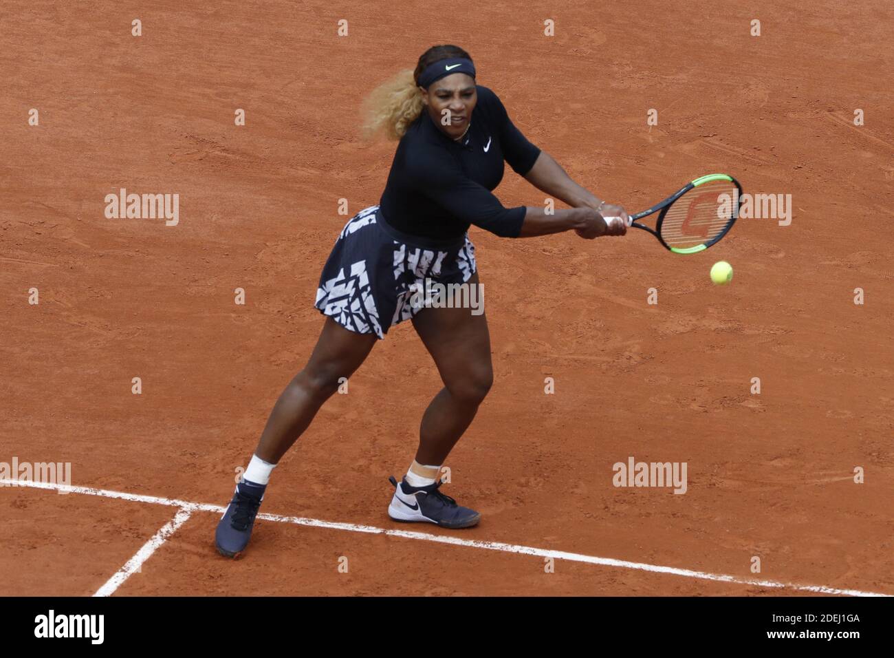 USA's Serena Williams playing in the second round of the 2019 BNP ...