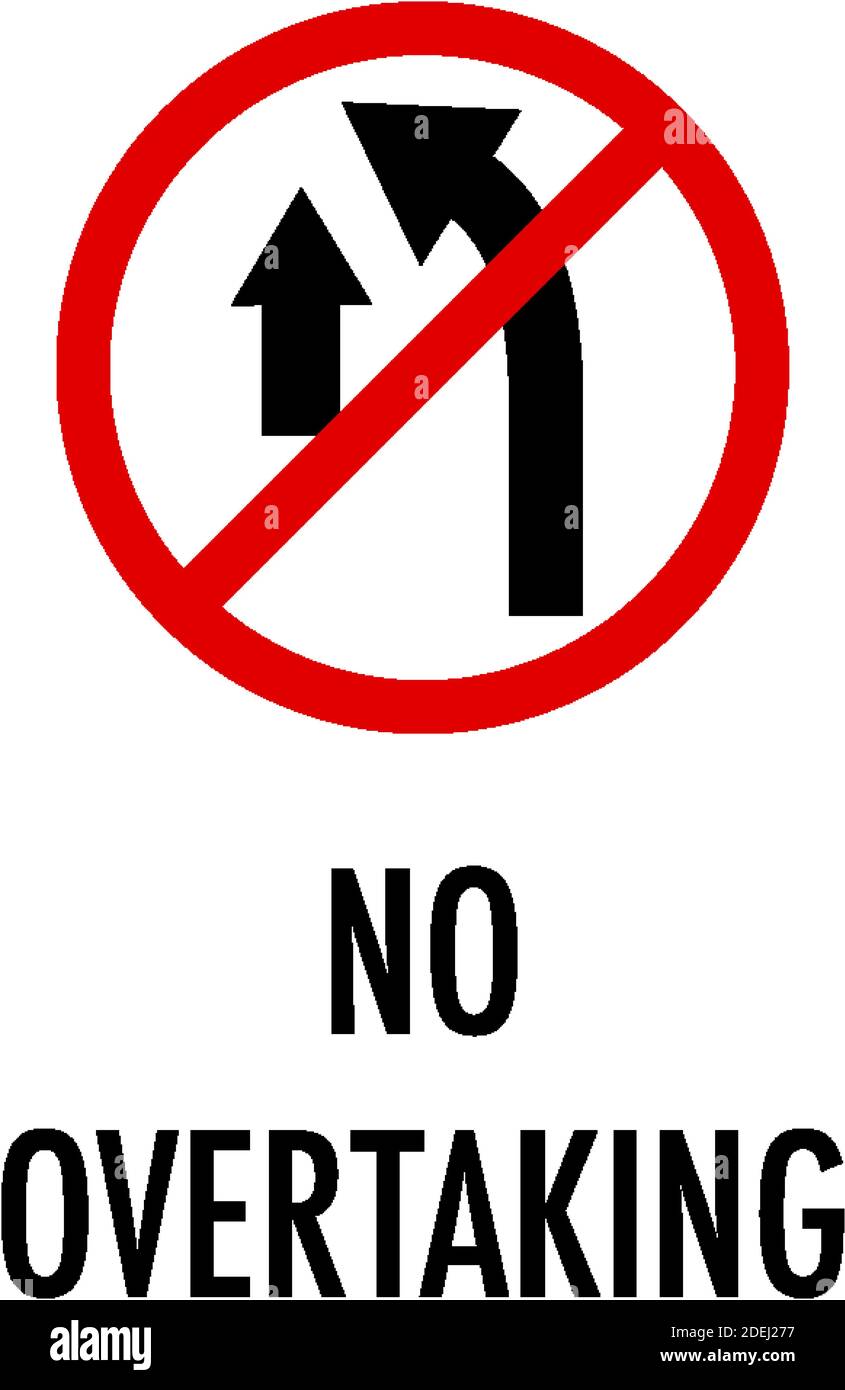 No overtaking sign on white background illustration Stock Vector Image ...