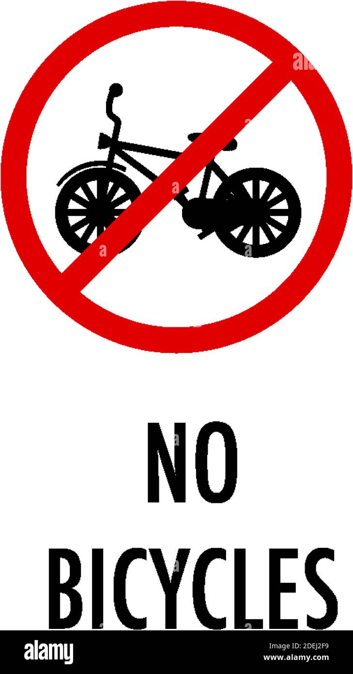 No bicycles sign on white background illustration Stock Vector Image ...