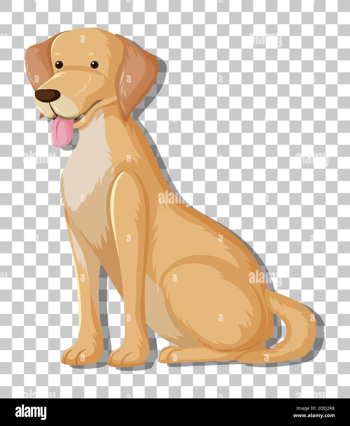 Yellow Labrador Retriever in sitting position cartoon character ...