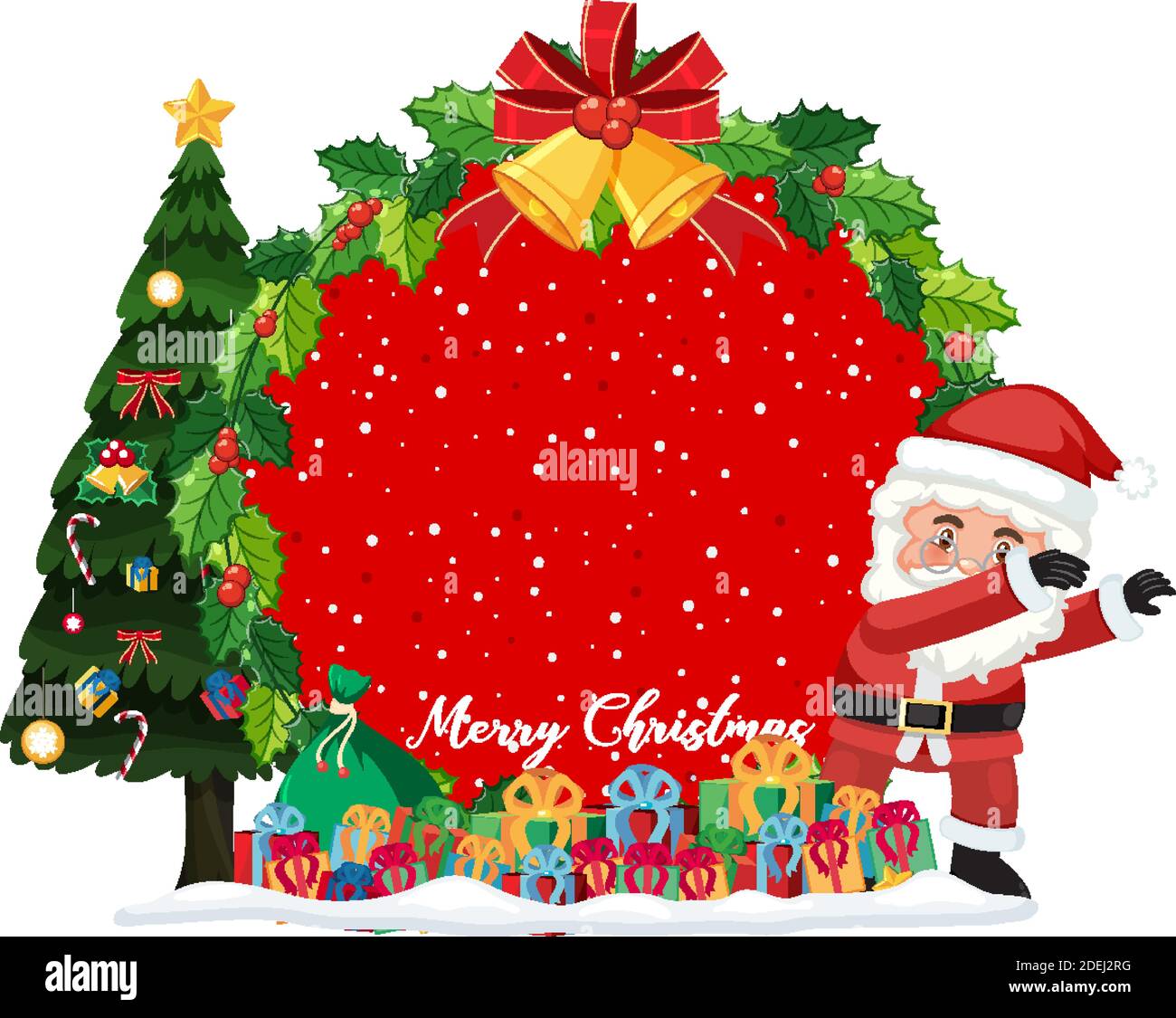 Blank Merry Christmas card template illustration Stock Vector Image ...