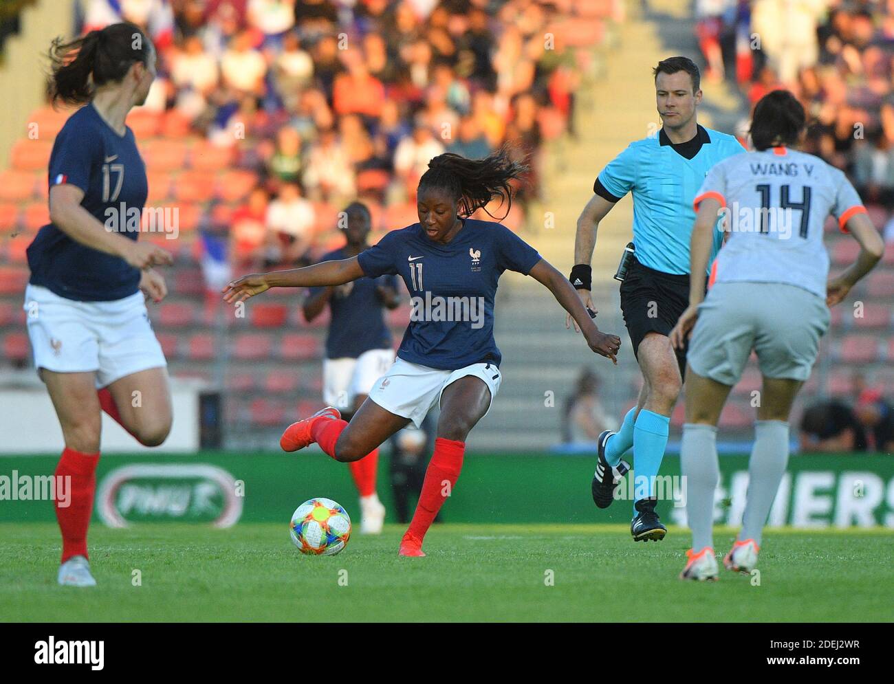 France's the ball Kadidiatou Diani during the friendly football match ...
