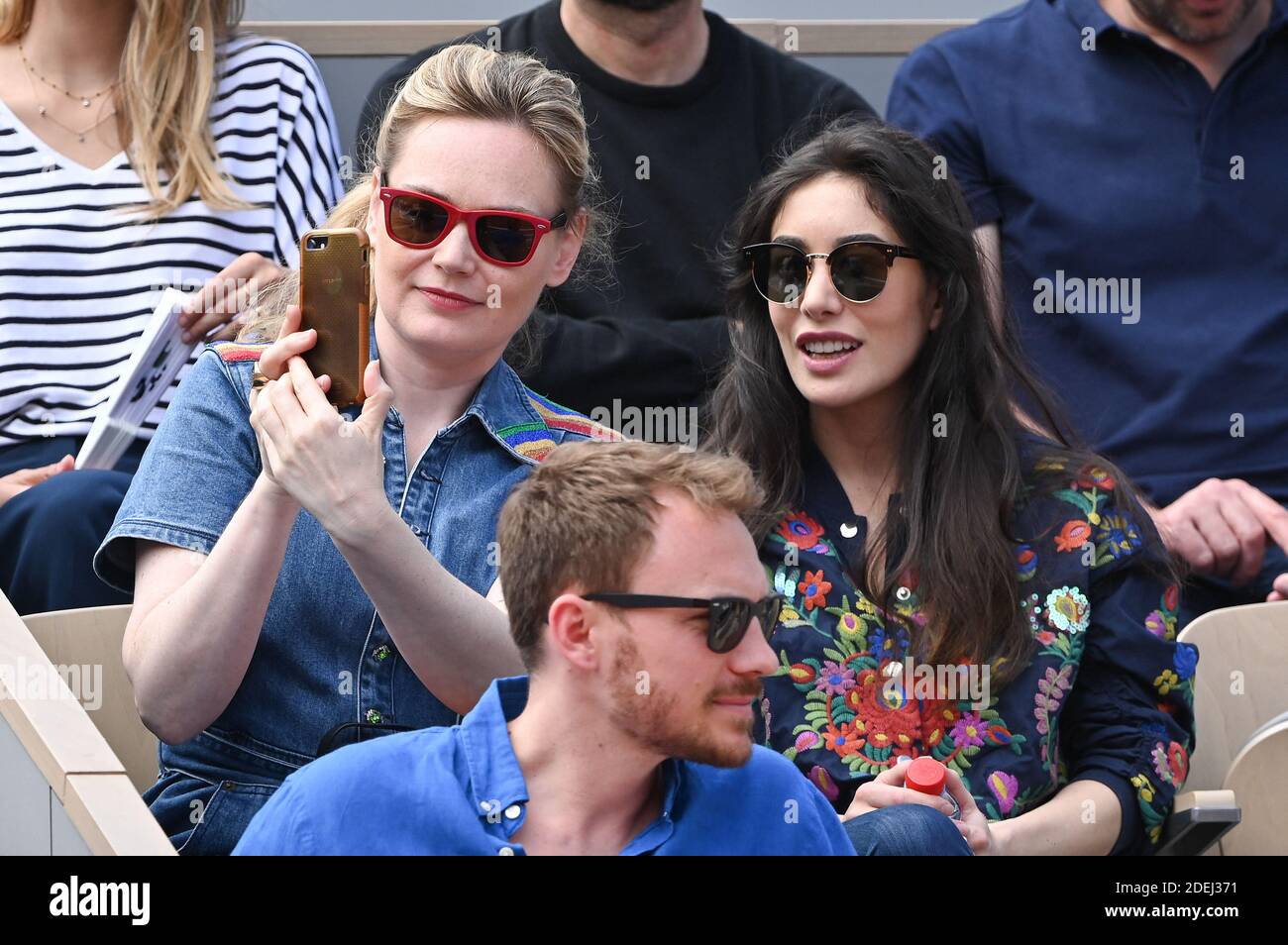 Julie Judd and Fanny Valette attend the 2019 French Tennis Open - Day ...