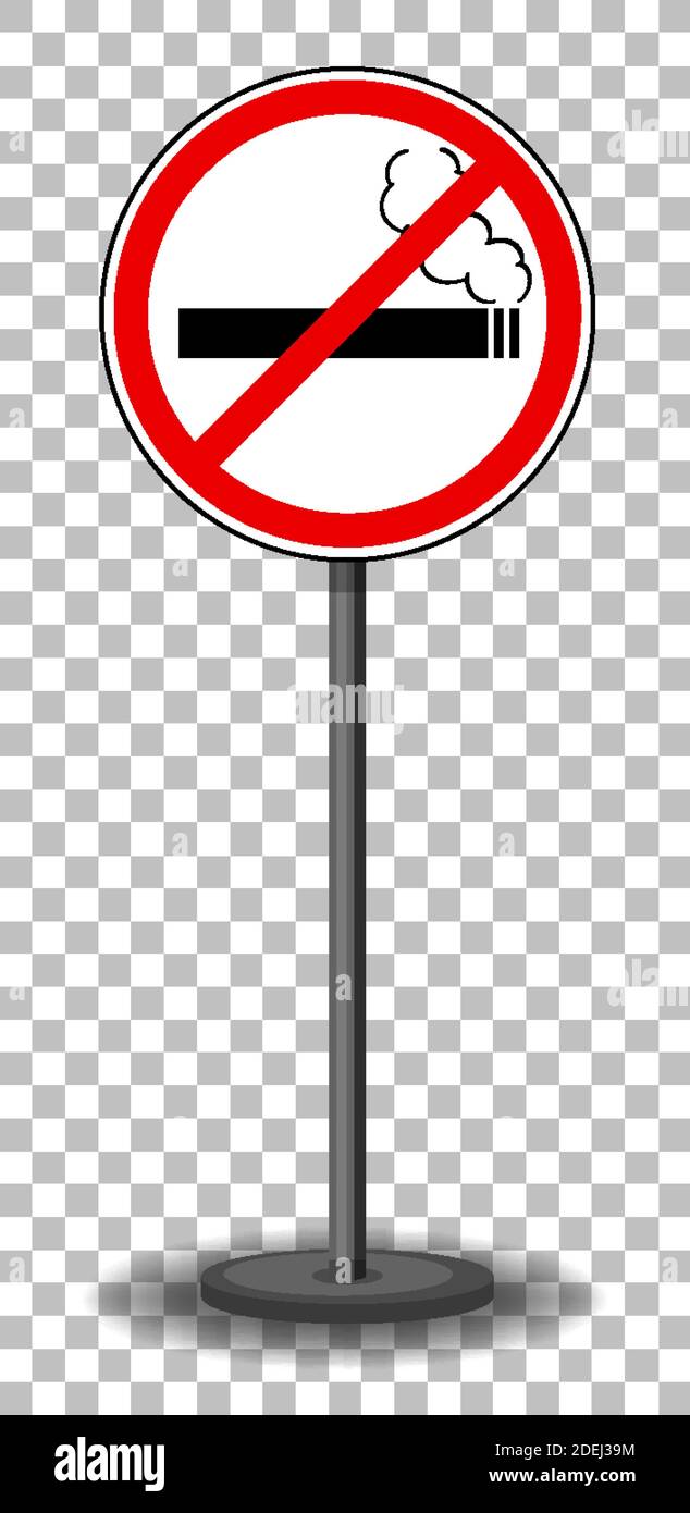 No smoking sign with stand isolated on transparent background ...