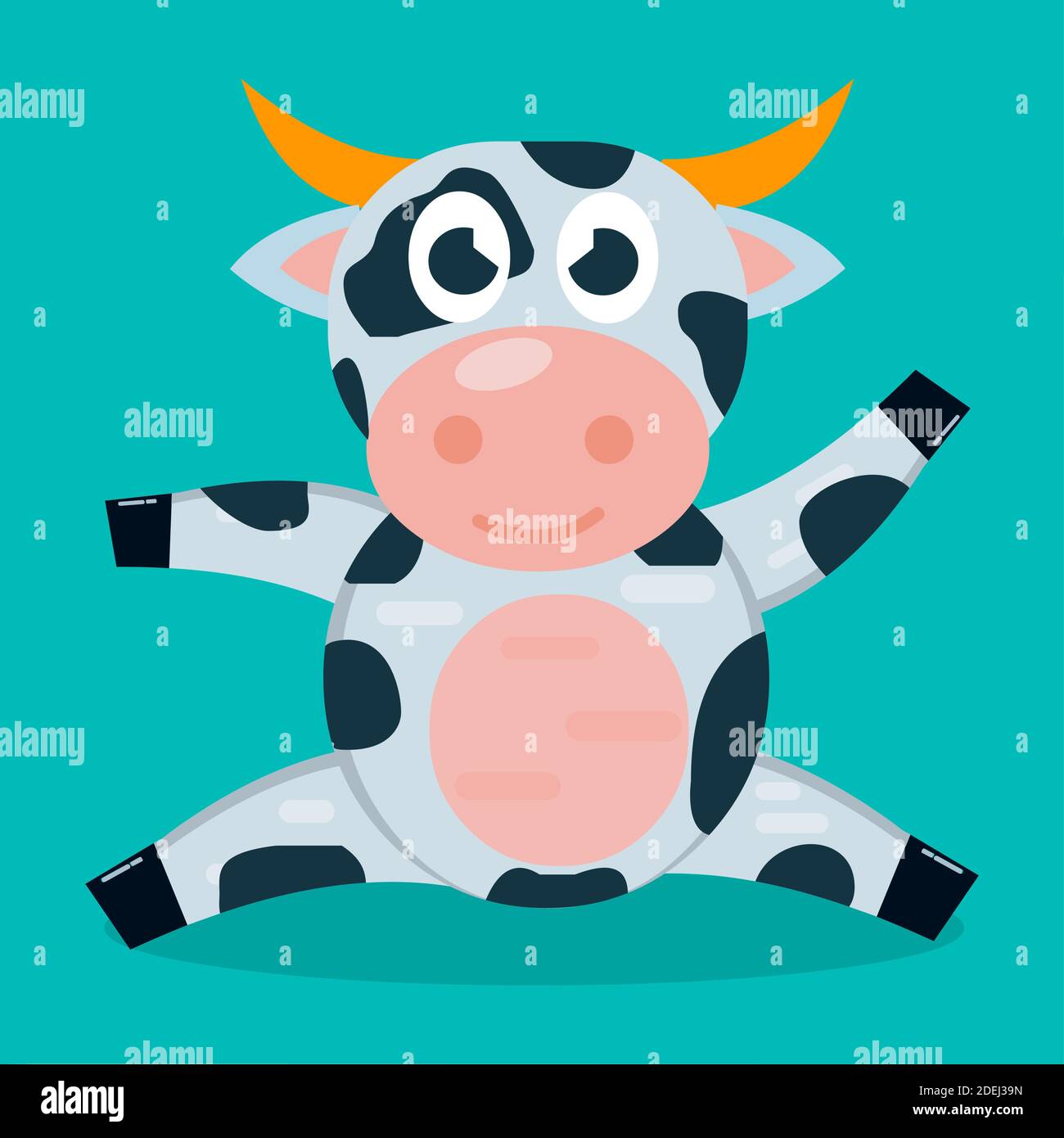 cute cow sit down vector illustration Stock Vector Image & Art - Alamy