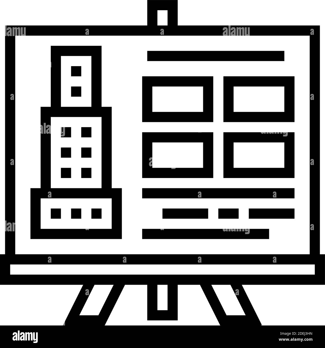 building design presentation line icon vector illustration Stock Vector ...