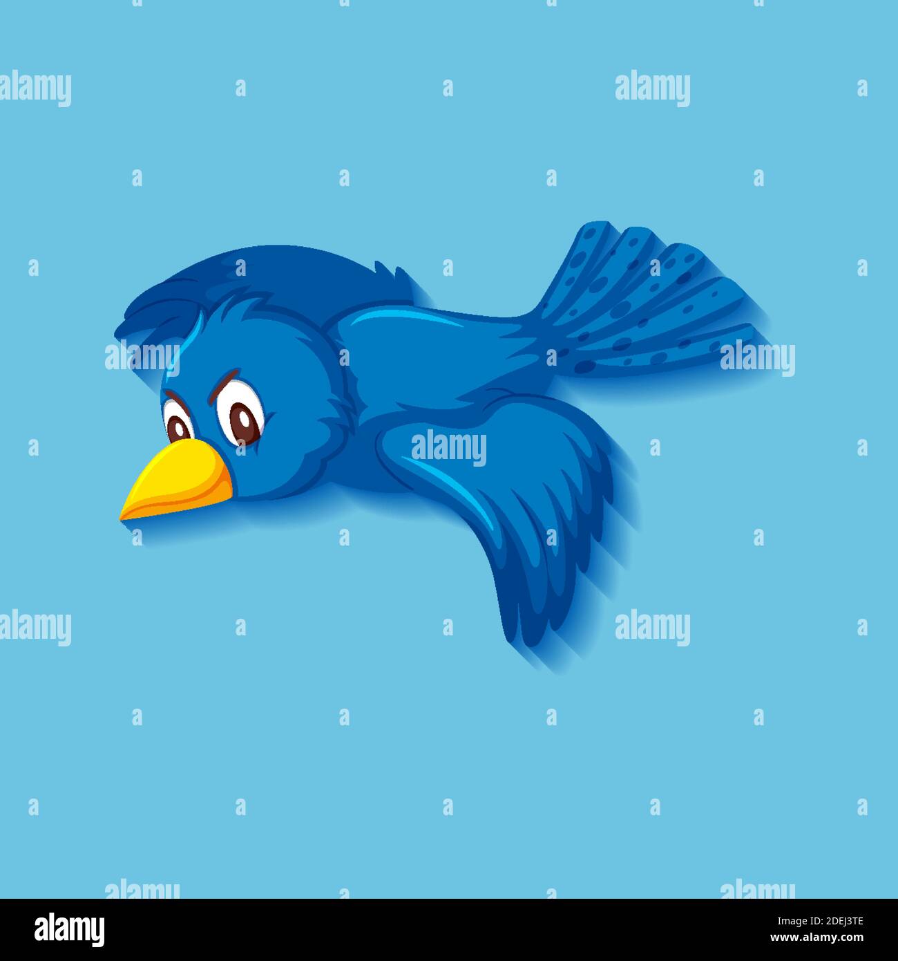 Cute blue bird cartoon character illustration Stock Vector Image & Art ...