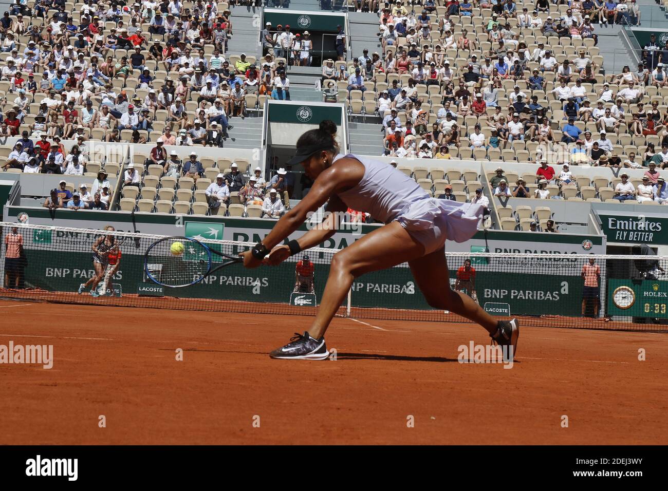 Japan's Naomi Osaka playing in the third round of the 2019 BNP Paribas ...