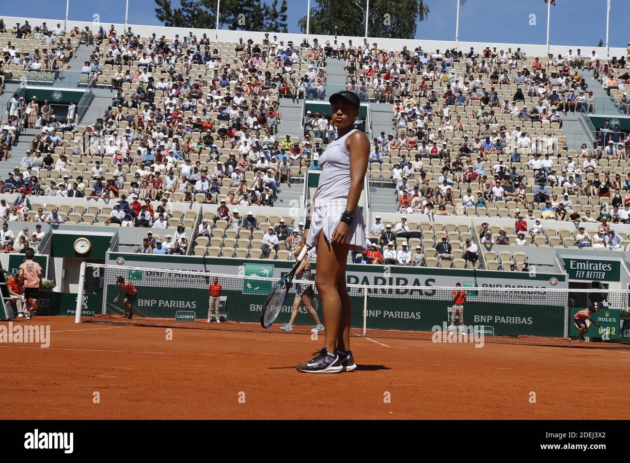 Japan's Naomi Osaka playing in the third round of the 2019 BNP Paribas ...