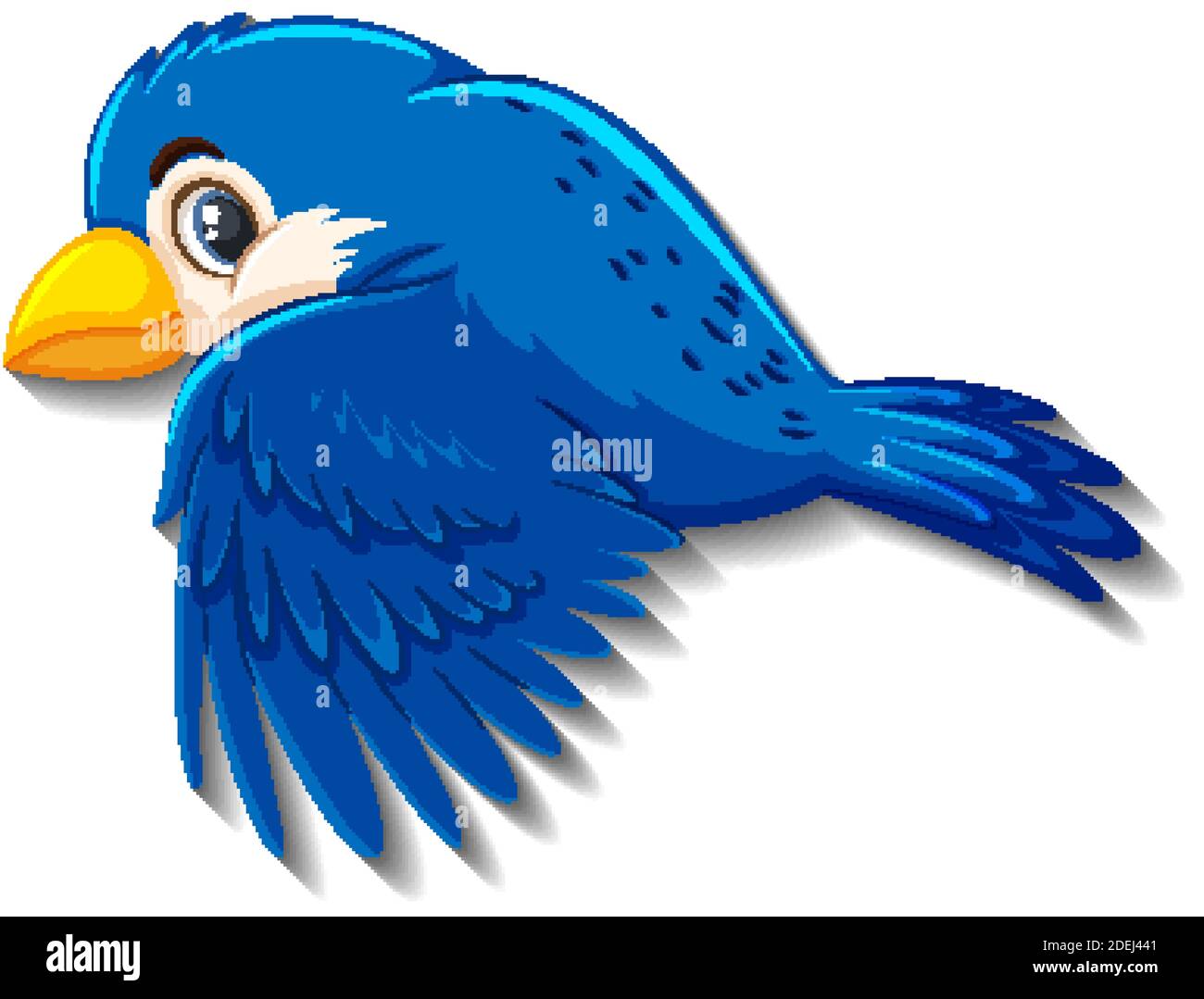 Cute blue bird cartoon character illustration Stock Vector Image & Art ...