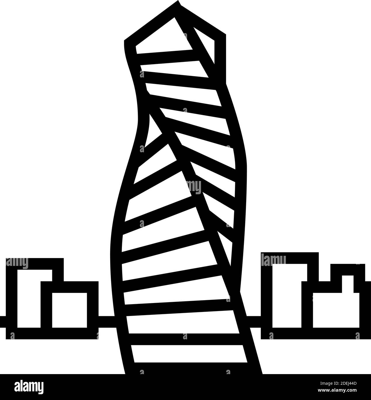 skyscraper modern building line icon vector illustration Stock Vector ...