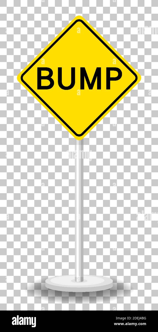 Yellow traffic warning sign on transparent background illustration ...