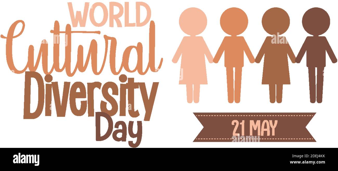 World Cultural Diversity Day logo or banner on the globe with people ...