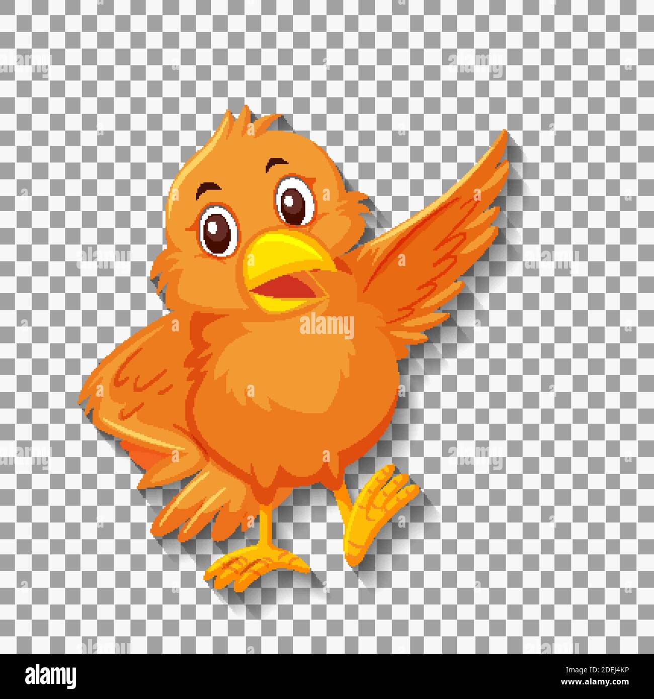 Cute orange bird cartoon character illustration Stock Vector Image ...