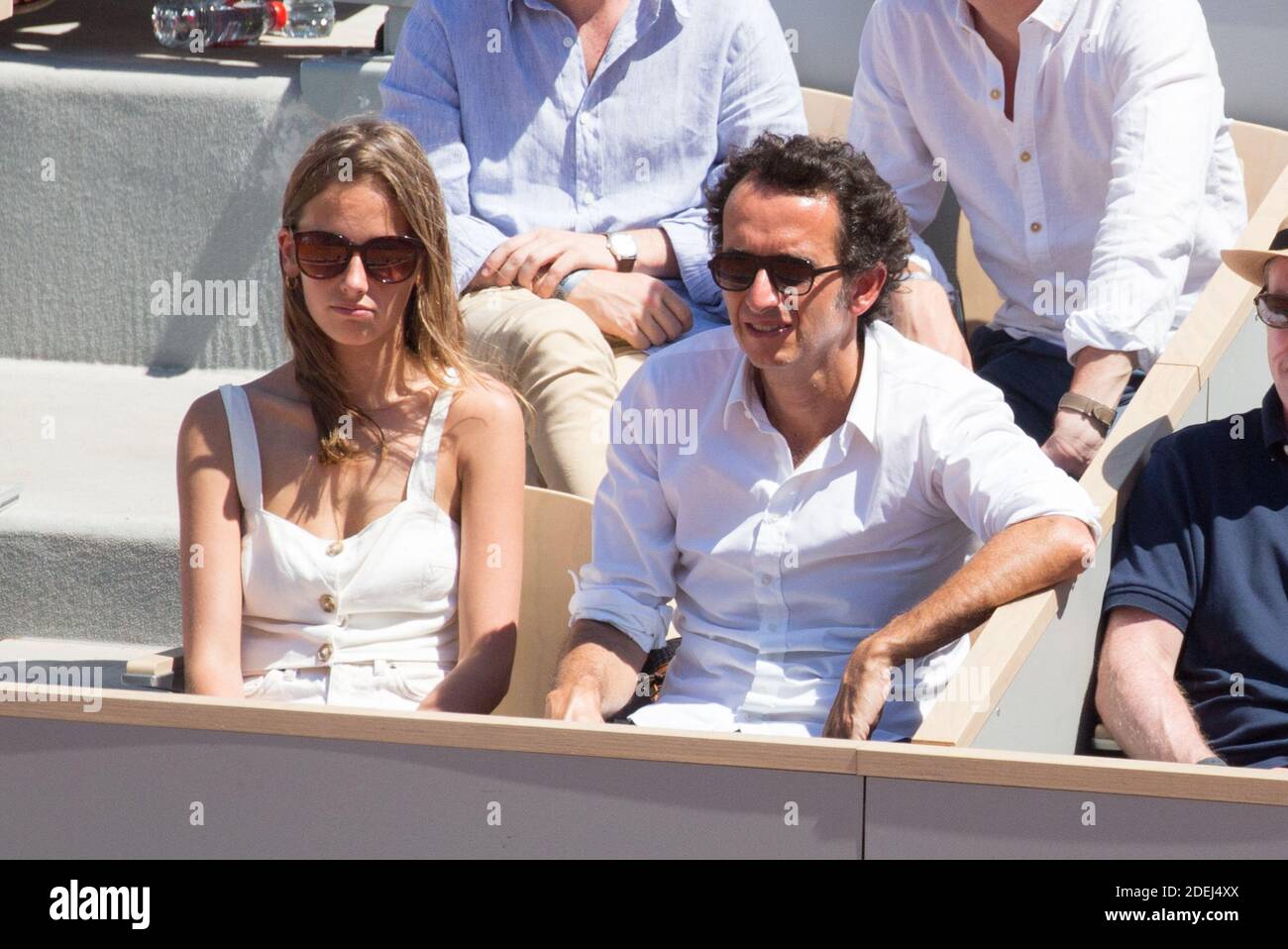 Alexandre Bompard and his daughter Juliette Bompard in stands during ...