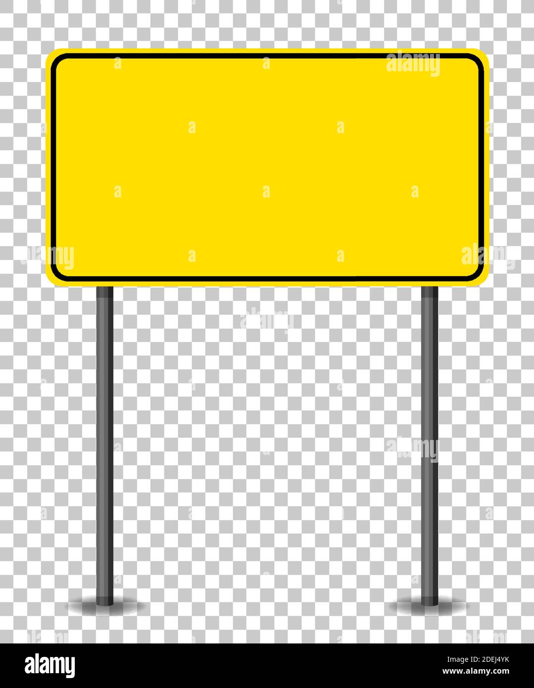Yellow traffic warning sign on transparent background illustration ...
