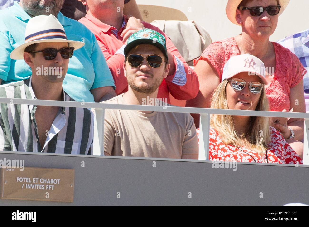 Jeff Panaloc in stands during French Tennis Open at Roland-Garros arena ...