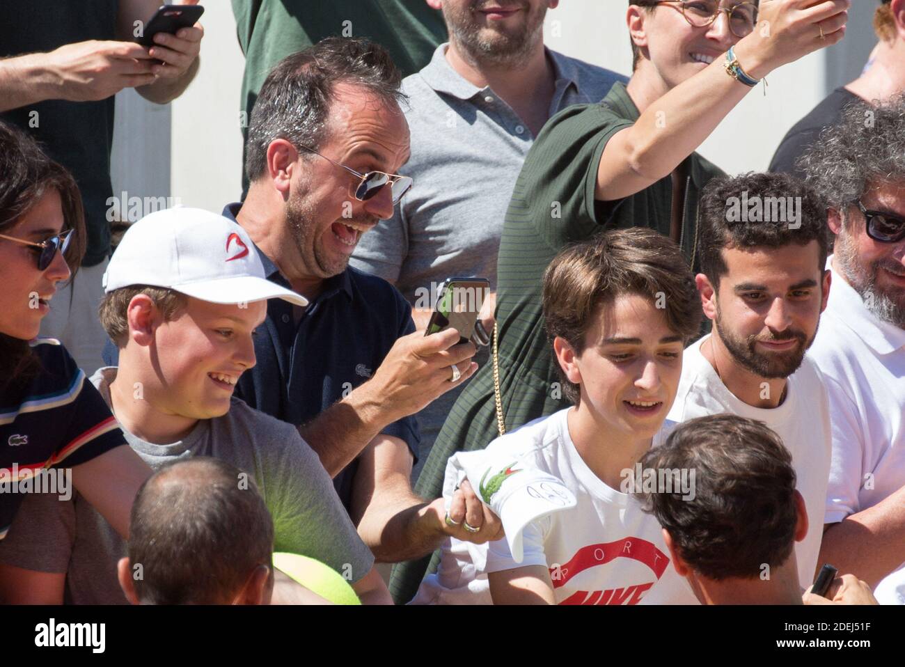 Jarry in stands during French Tennis Open at Roland-Garros arena on ...