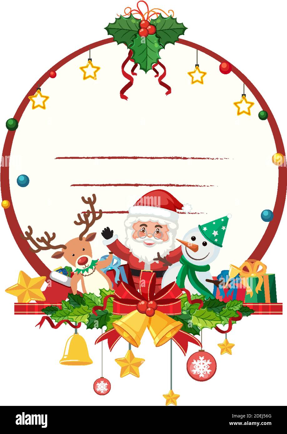 Blank Merry Christmas card template illustration Stock Vector Image ...