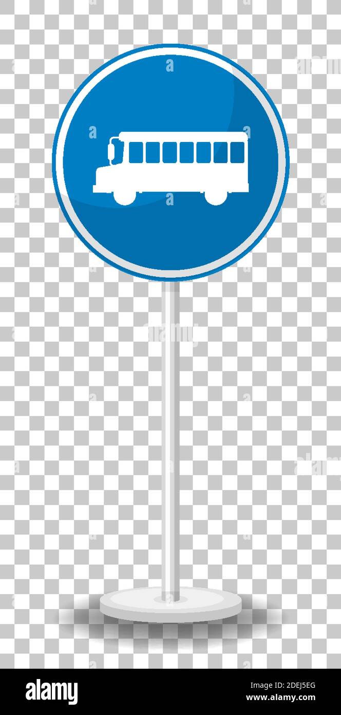 Blue Bus Stop Sign