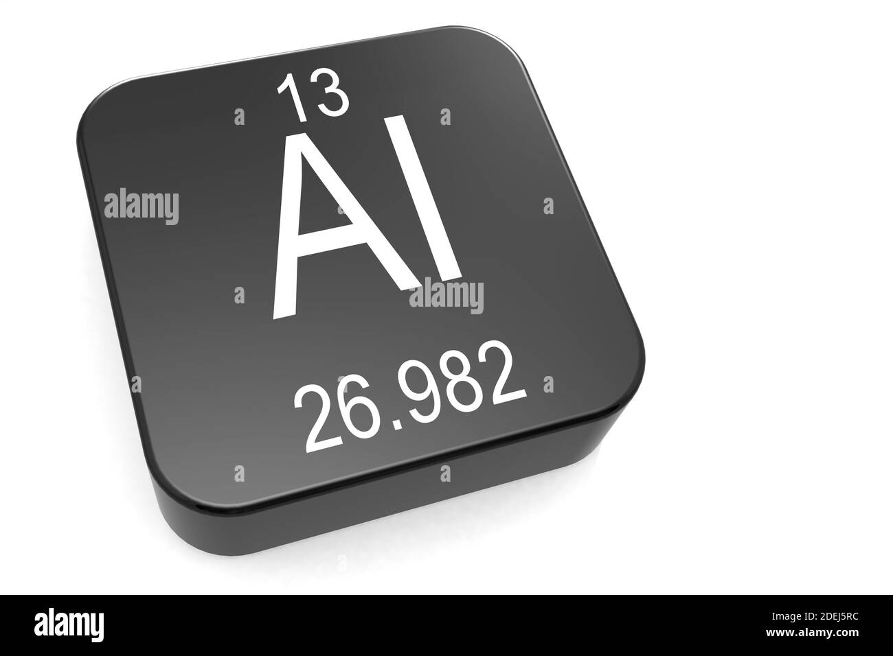 Aluminum element symbol on black block, 3D rendering Stock Photo - Alamy
